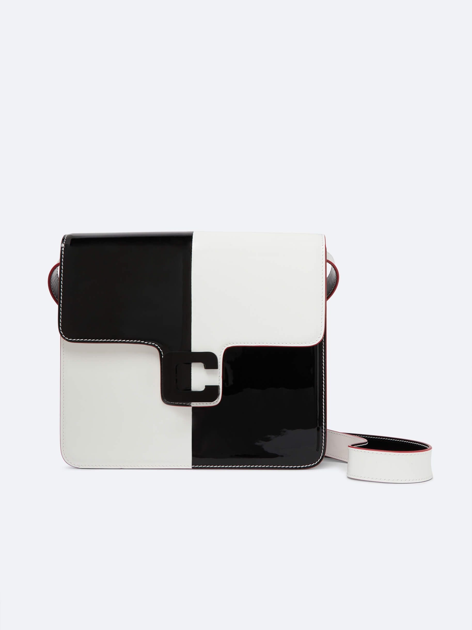 SORBONNE Black and white checkered patent leather bag | Carel Paris Shoes SORBONNE Black and white checkered patent leather bag | Carel Paris Shoes