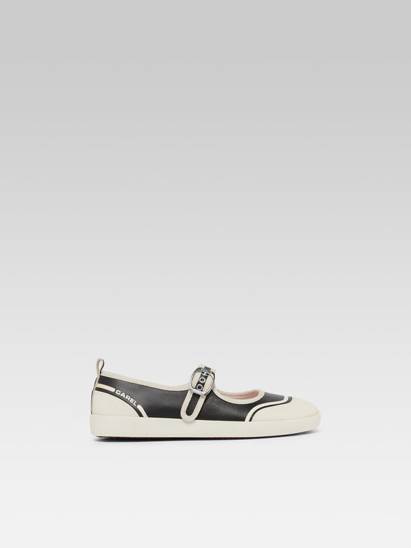 Costa - Black leather tennis shoes with straps | Carel Paris